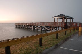 JOHN J. FRITZ MEMORIAL PIER - SMITH POINT COUNTY PARK, NY - The Fisherman