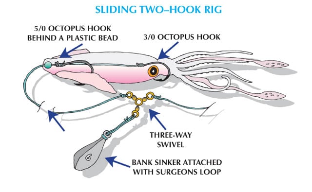 Fluke - Sliding Two-Hook Rig - The Fisherman